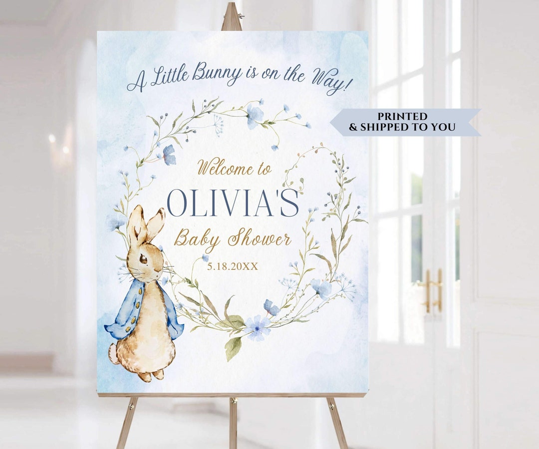 Peter Rabbit Baby Shower Welcome Sign, Peter Rabbit Party Poster, Peter ...