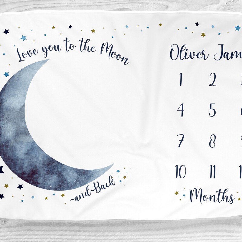 Blue Moon and Stars Blanket - Etsy