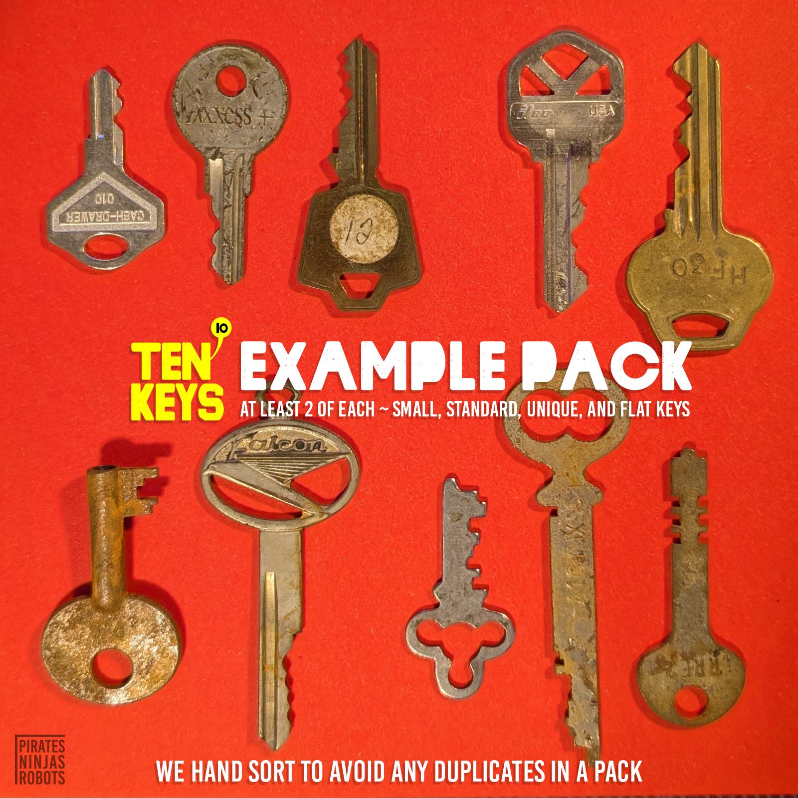 TEN KEYS - Blind Bag Mystery Pack + Bonus Mystery Key, Stocking Stuffer ...