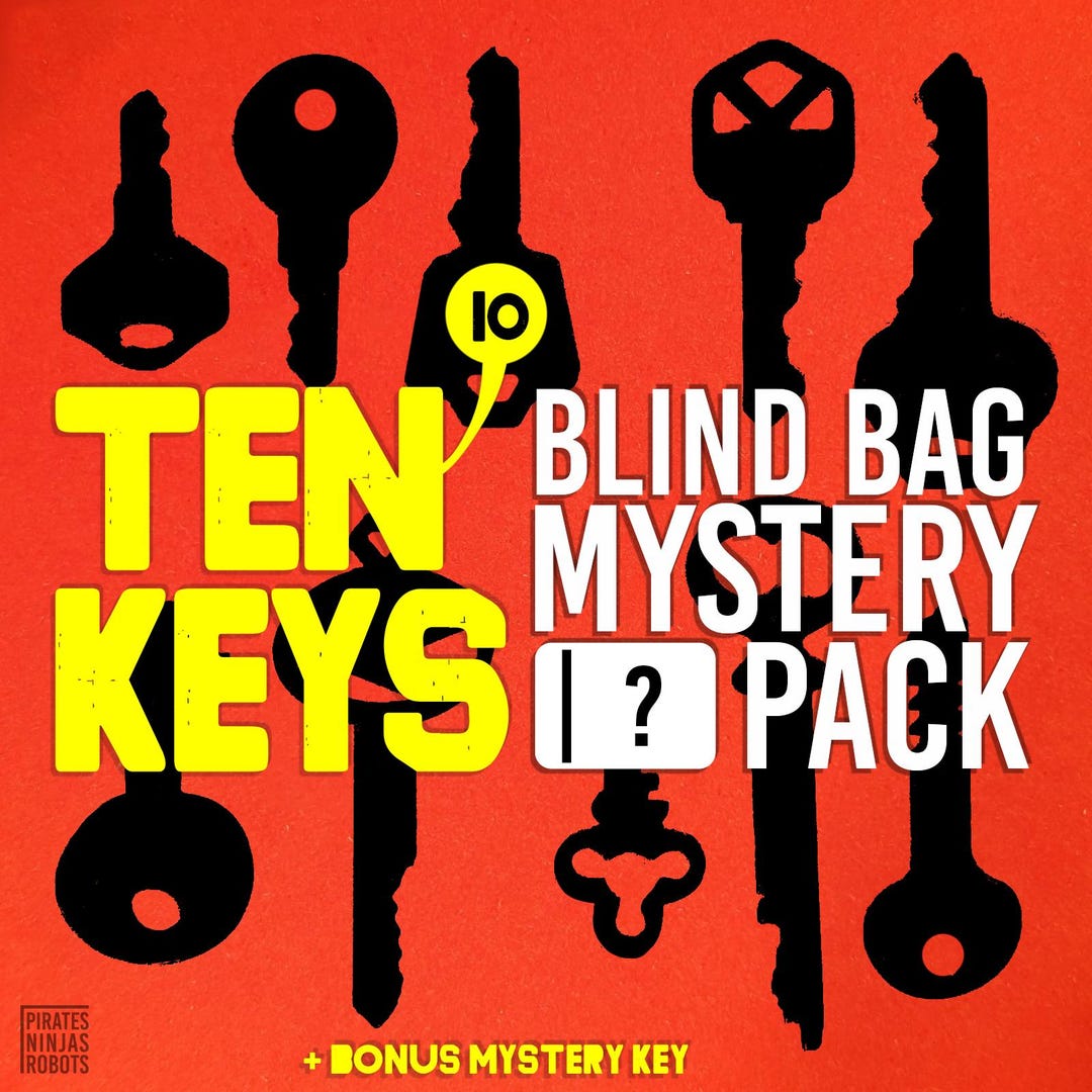 TEN KEYS - Blind Bag Mystery Pack + Bonus Mystery Key, Stocking Stuffer ...