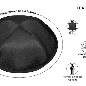 Modern 6 PACK Satin Kippah for Men Yarmulke Cap Jewish Yamaka Hat ...