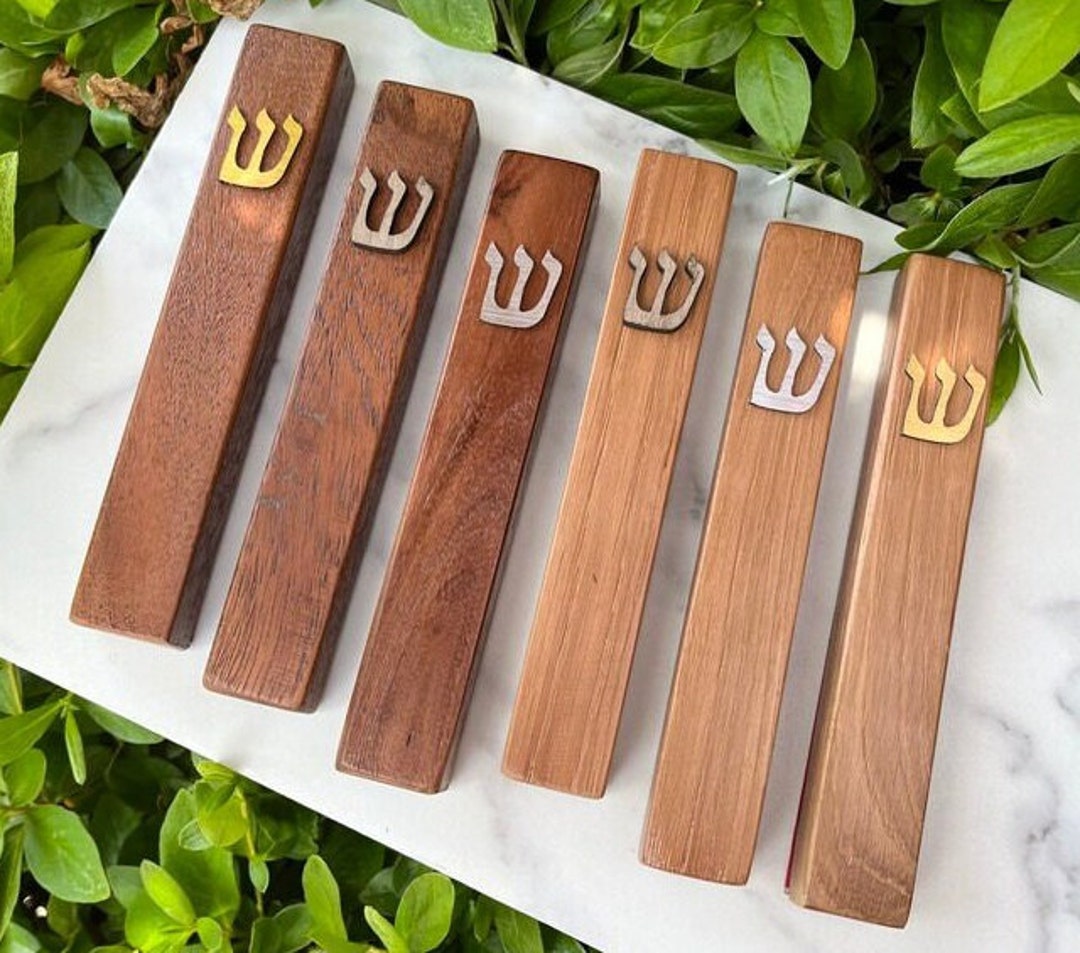 Wood Mezuzah Case Traditional Shin Design , Home Blessing & Protection ...