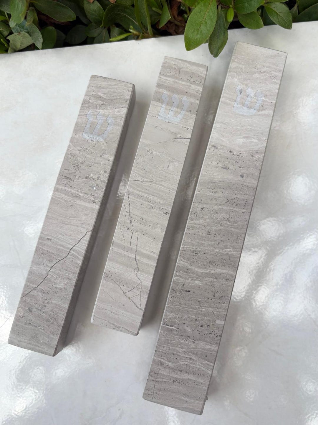 Travertine Mezuzah Case, Marble Mezzuza Weatherproof Scroll Potection ...