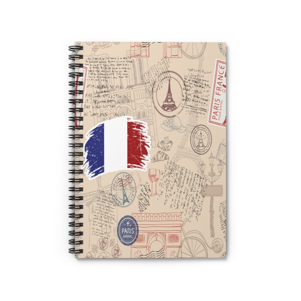 France Notebook Spiral Notebook Lined Notebook Travel | Etsy