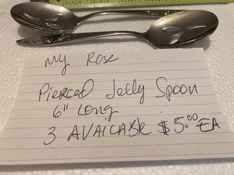 Oneida Flatware My Rose Pattern Pierced Jelly Spoons - Etsy
