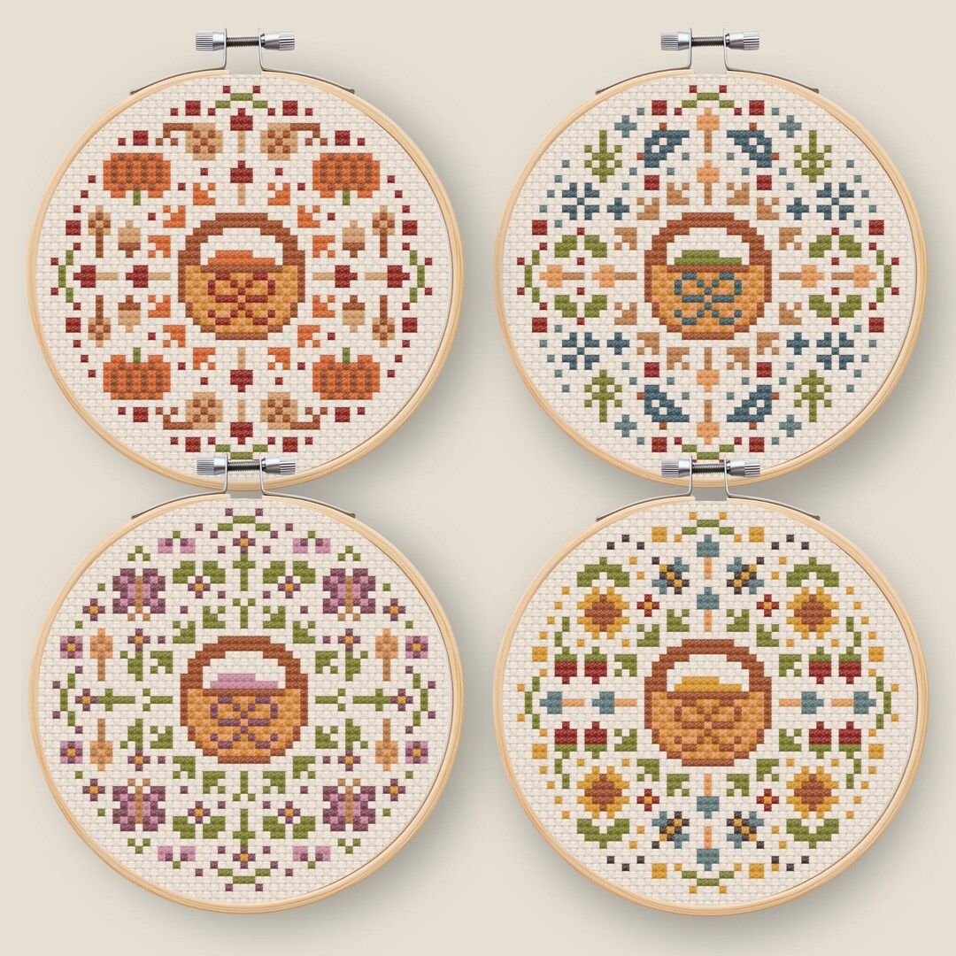 Cross Stitch Patterns: Foraging Basket Collection (digital PDF Bundle ...