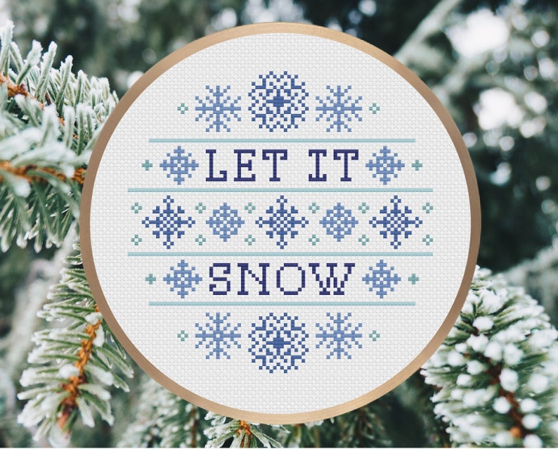 Let It Snow Cross Stitch Pattern Instant PDF Download - Etsy