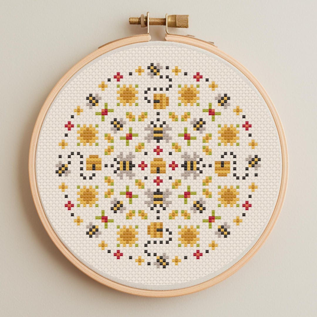 Bee Cross Stitch Pattern | Cute, Easy, Small, Sampler, Summer, Spring ...