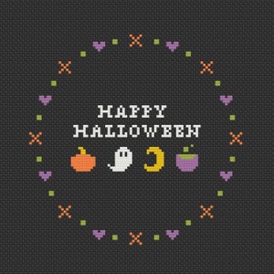 Happy Halloween Cross Stitch Pattern: A Cute, Spooky & Modern Beginner ...