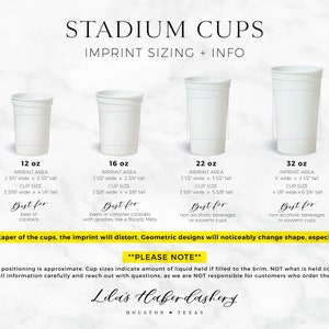 Vine Monogram Semi-custom Plastic Stadium Cups | 4 Sizes | Souvenir Cup ...