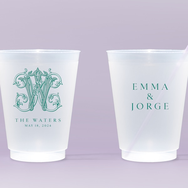 Frosted Cups With Initial - Etsy