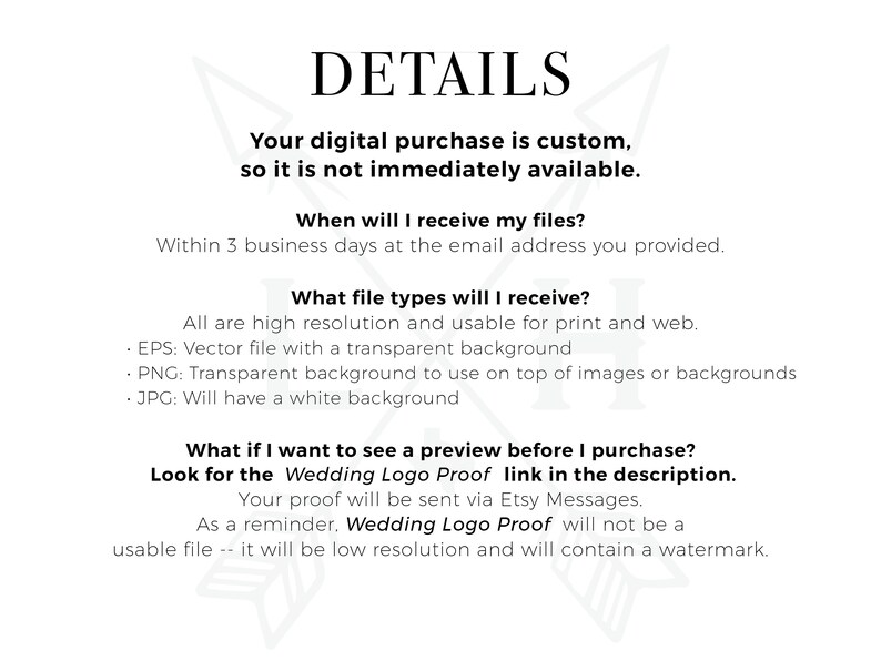 DIGITAL FILE Wreath Wedding Logo Design Floral Wedding | Etsy