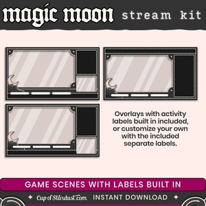 Magic Moon Twitch Overlays - Animated Stream Assets - Stream Alerts ...