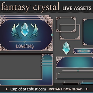 Fantasy Crystal Stream Overlays Kit - Animated Starting Videos, Twitch ...