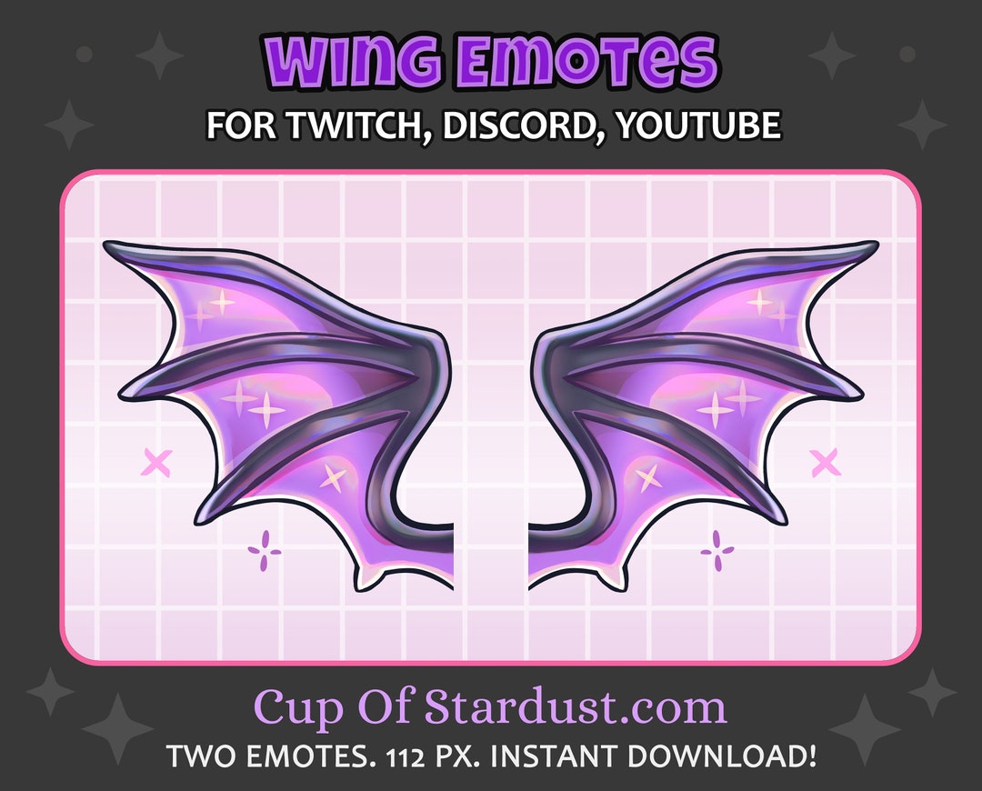 Purple Wing Emotes - Stream Assets - Twitch / Discord / Youtube - Magic ...