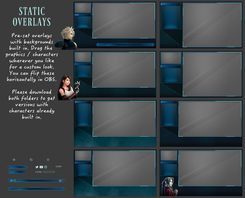 Final Fantasy 7 Stream Overlay Twitch Theme / Youtube Design - Animated ...
