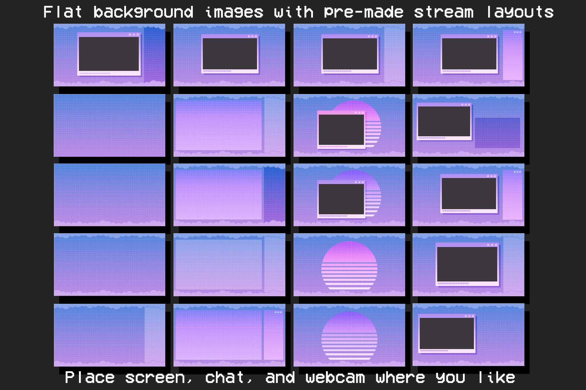 Vaporwave Purple Twitch Overlays Animated Stream Pack - Etsy Canada