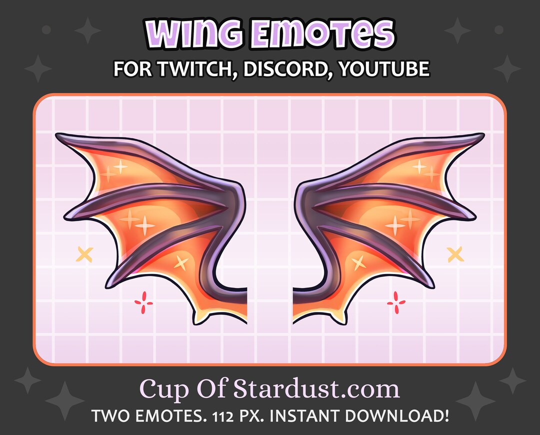 Dragon Wing Twitch Emotes / Discord Emotes / Youtube Emote - Fantasy ...