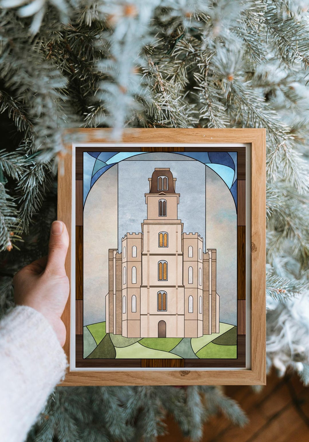 Manti Utah Temple Art: Stained Glass Style (PDF Digital File) - Etsy