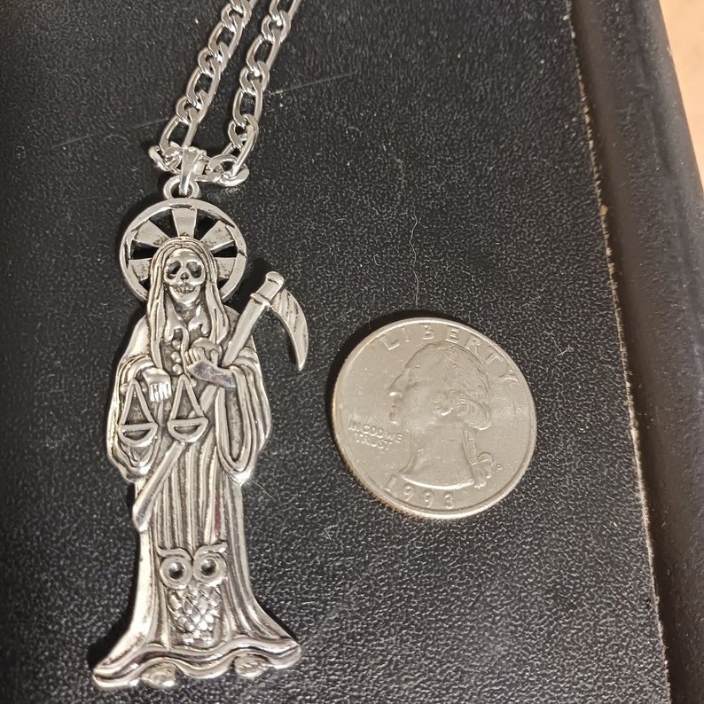 Santa Muerte Larger Kindly Face Pendant and Chain - Etsy