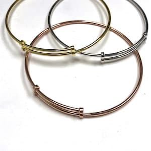 Expandable Silver Bangle Bracelets - Etsy