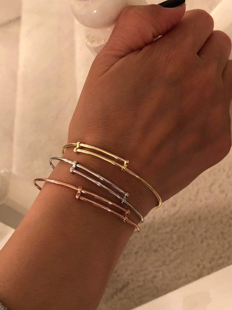Expandable Silver Bangle Bracelets - Etsy