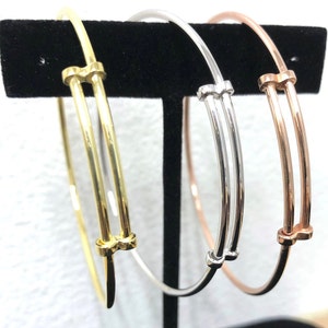 Expandable Silver Bangle Bracelets - Etsy