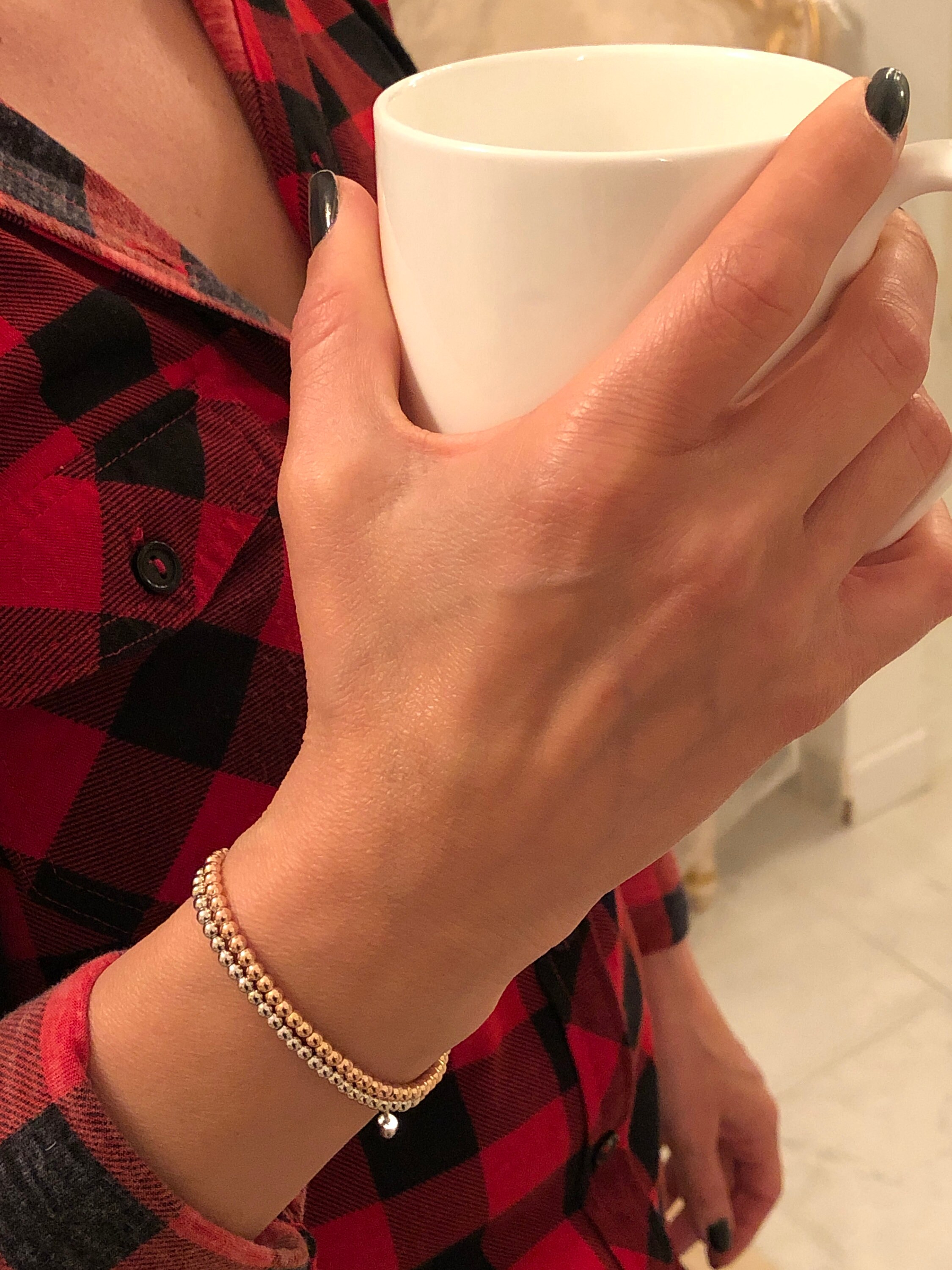 Beaded Silver Adjustable Bracelet - Etsy