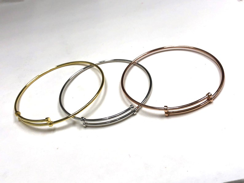Expandable Silver Bangle Bracelets - Etsy