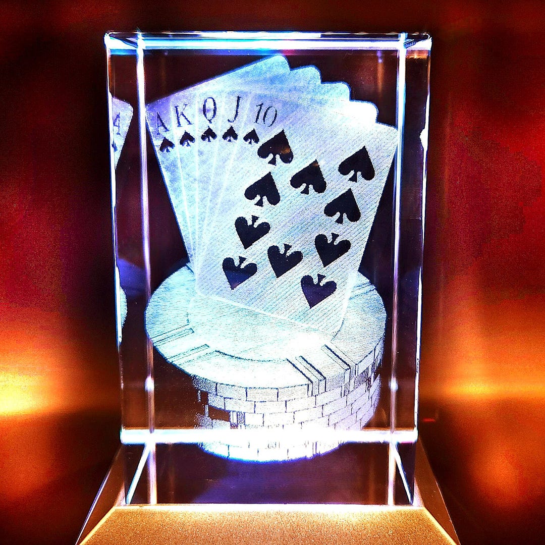 3D Royal Flush Crystal Poker Gift: LED Light up Collectible - Etsy