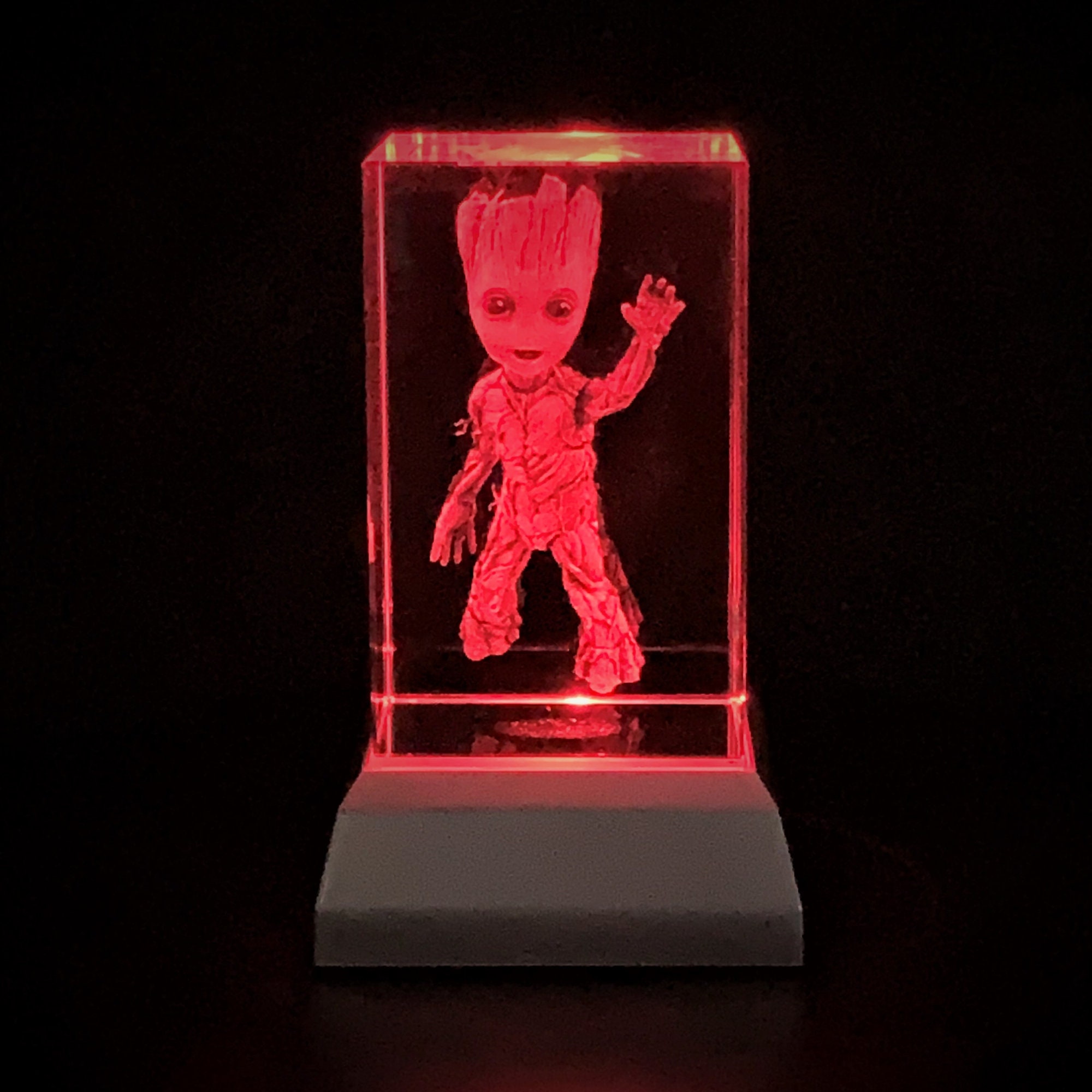 3D baby Groot Crystal With Free 7-color Changing - Etsy UK