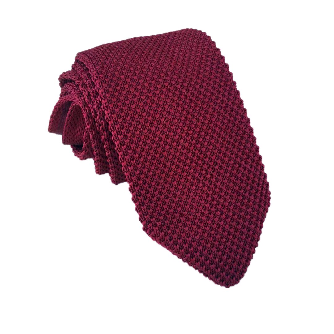 Corbata de punto burdeos, corbata de hombre, corbatas de punto, corbata ...
