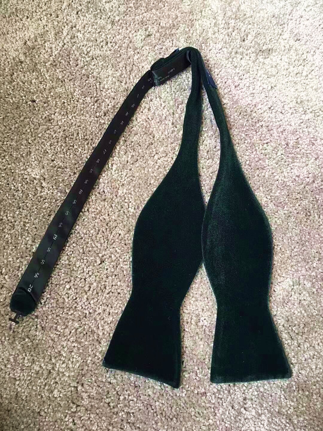 Man's Dark Green Velvet Self Tied Bow Tie Untied Bowtie Untie Bow Ties ...