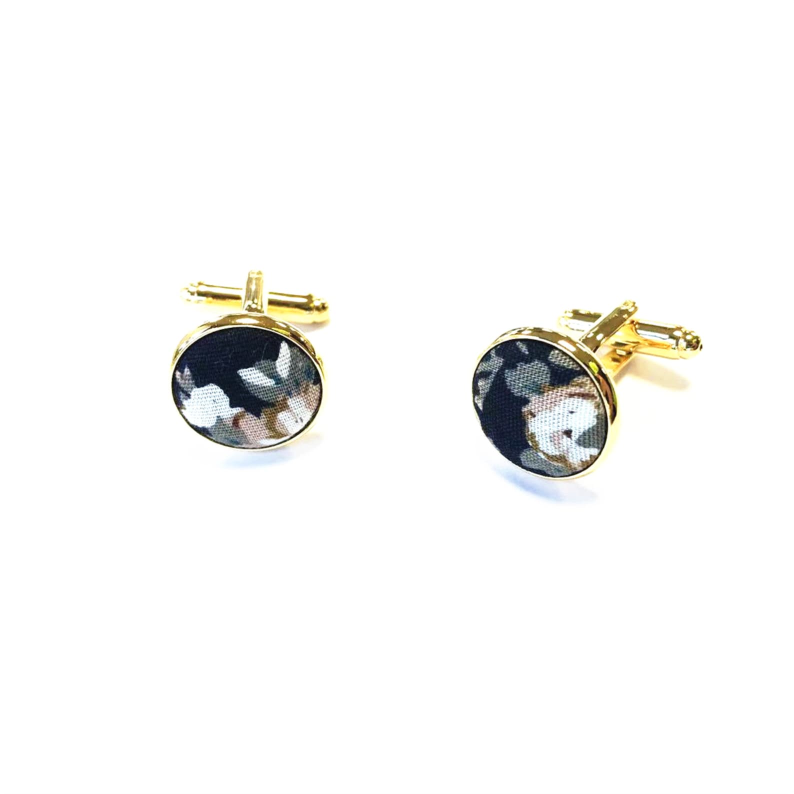 Midnight Blue White Floral Cufflinks Custom Cufflink Silver Cufflinks ...