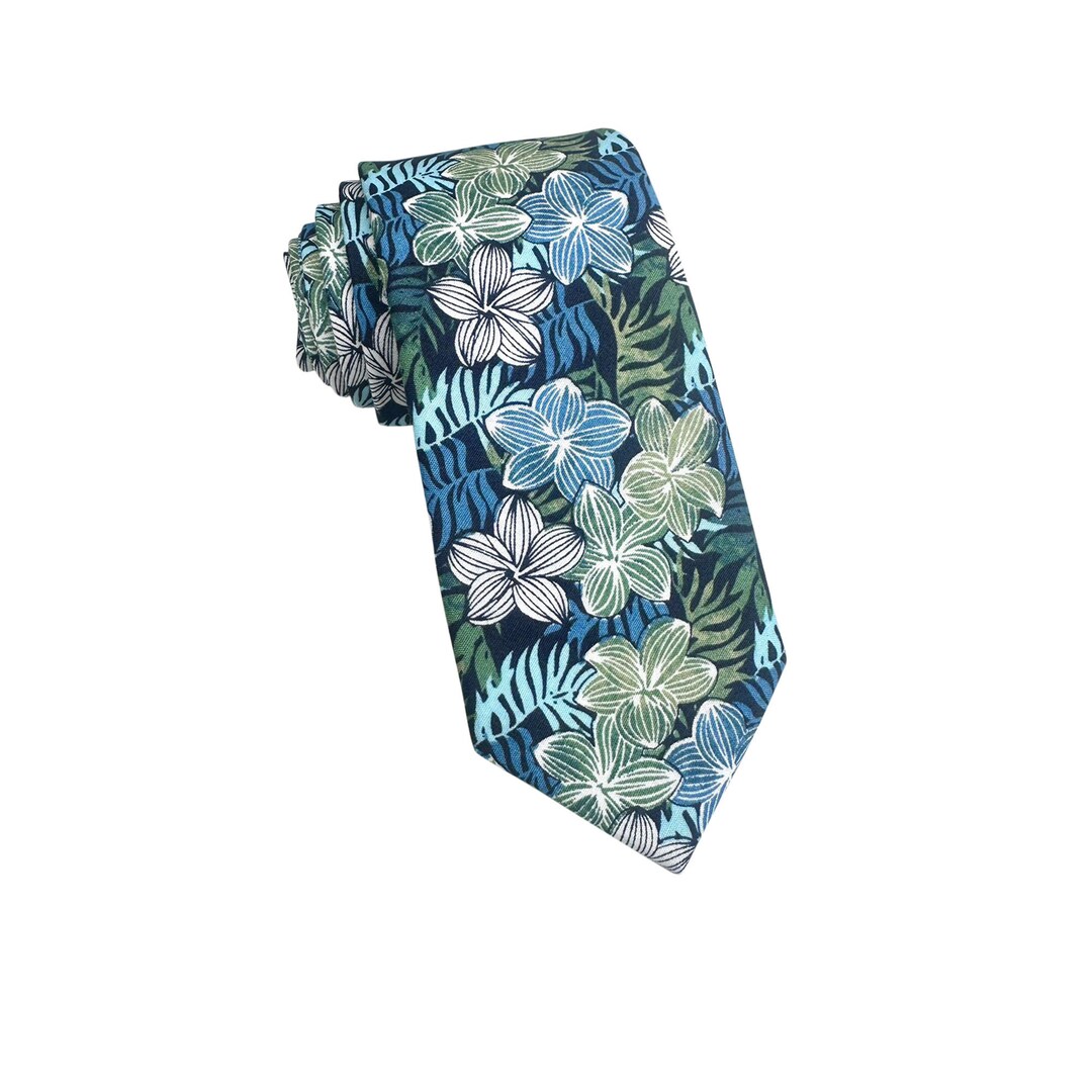 Sage Green Palm Tree Tie Cotton Skinny Tie Wedding Necktie Wide ...