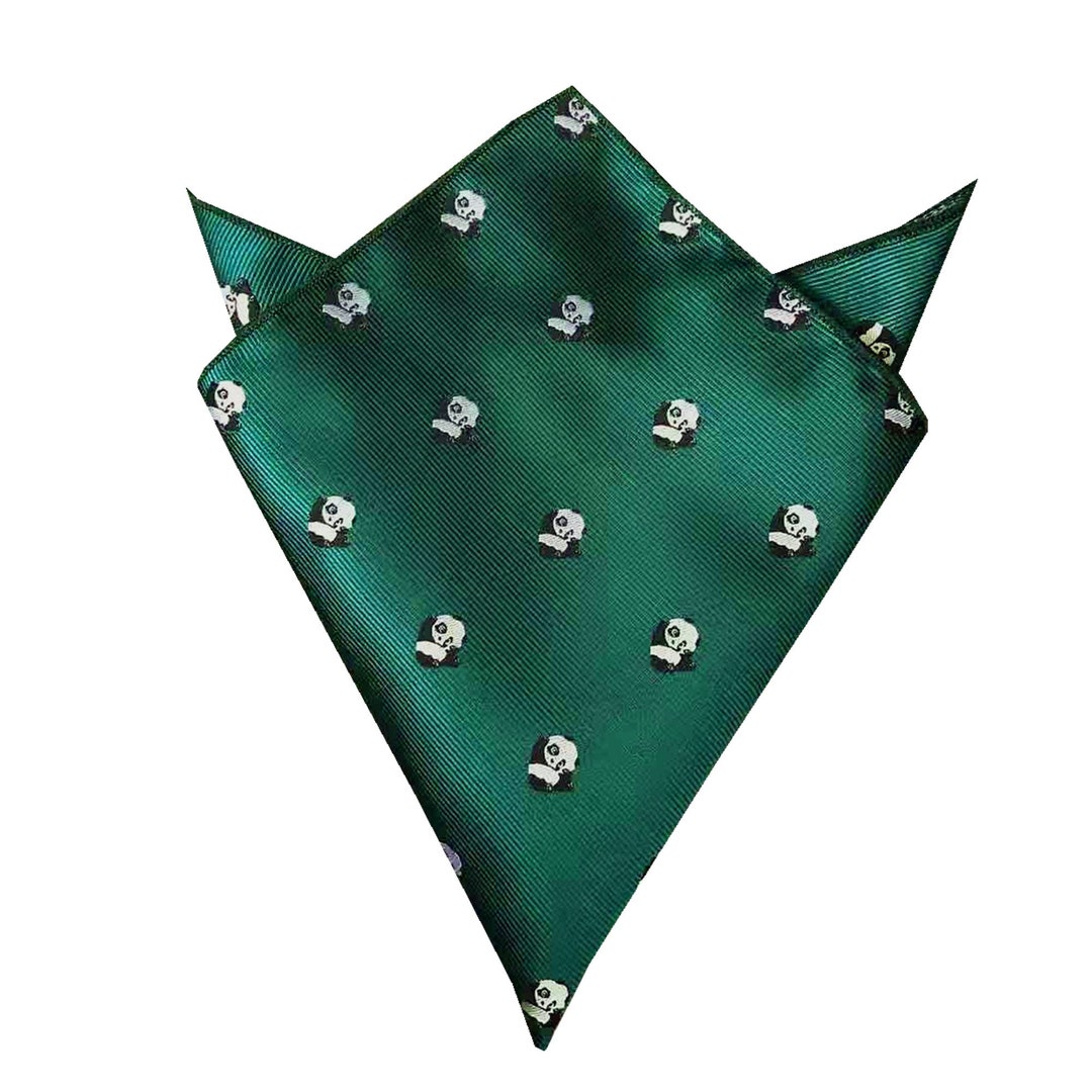 Animal Print Panda Green Pocket Squares, Wedding Handkerchiefs ...