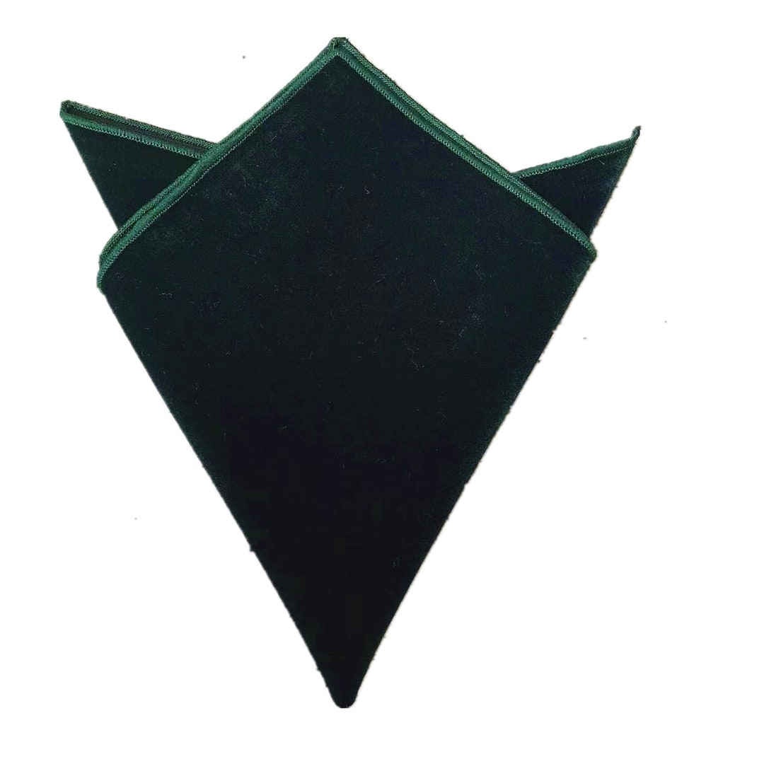 Dark Green Velvet, Green Color , Pocket Squares, Wedding Handkerchiefs ...