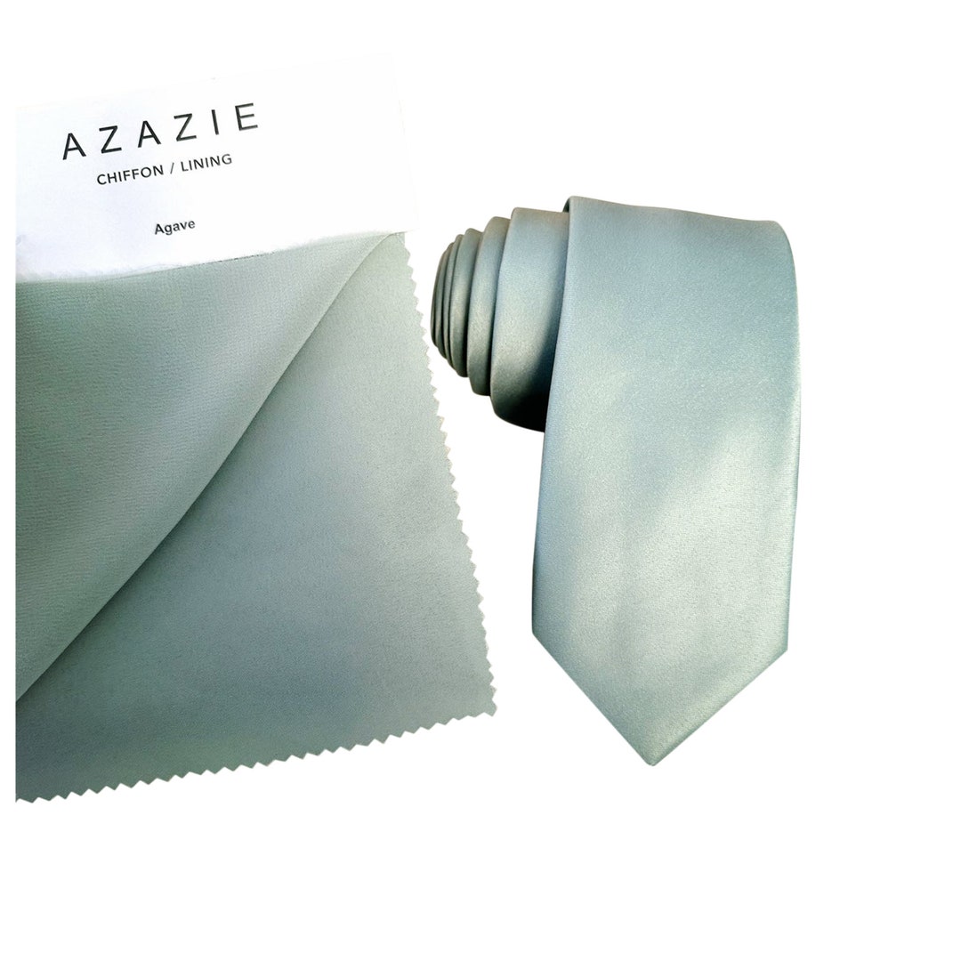 Agave Wedding Tie, Men's Necktie Agave, Men's Satin Pocket Square Sage ...