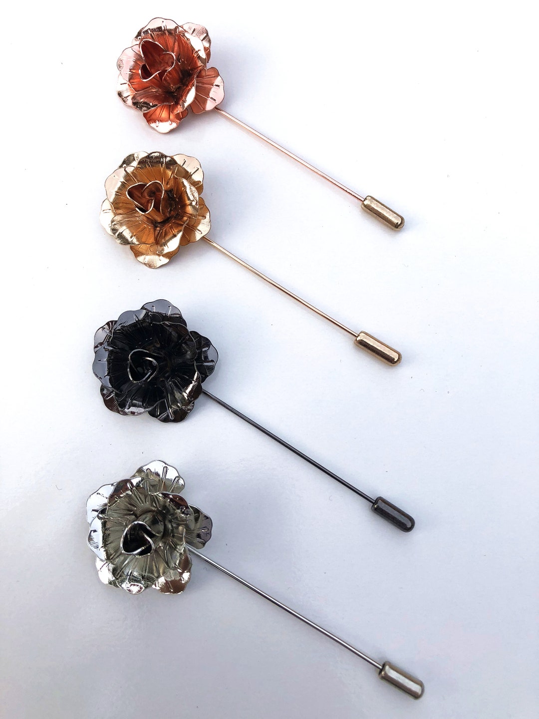 Rose Gold Flower Lapel Pins Gift for Men - Etsy