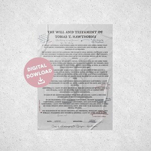 The Inheritance Games Will Digital Poster - Etsy