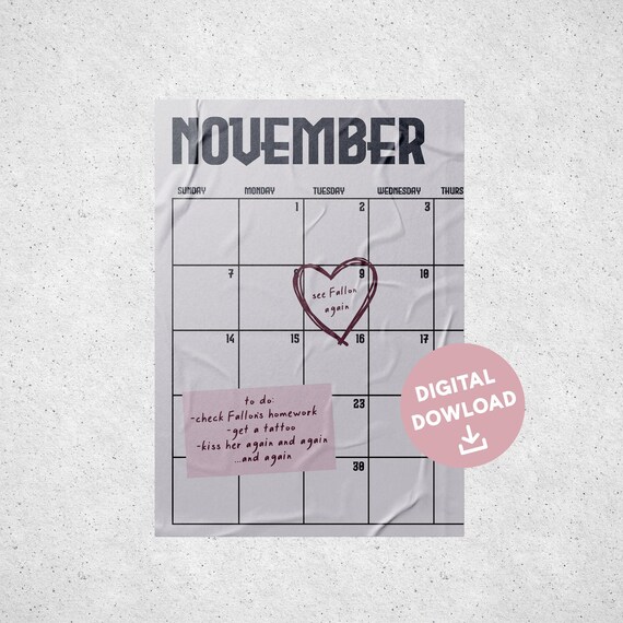 November 9: Ben and Fallon Digital Poster Minimal - Etsy UK