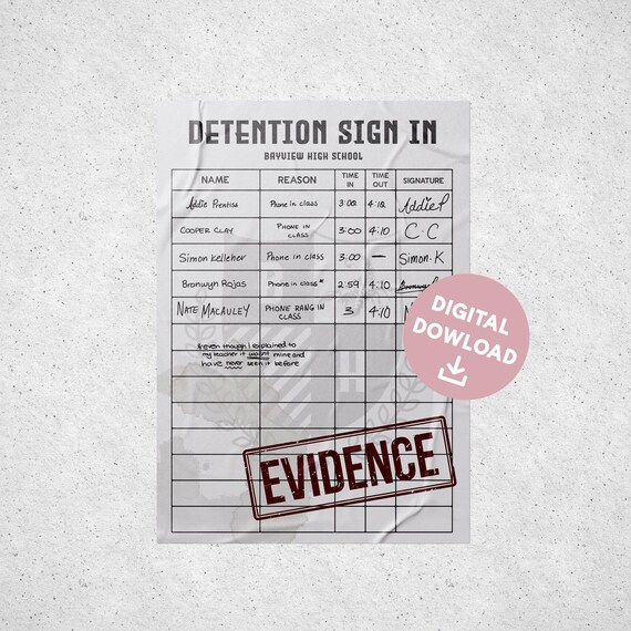 School Detention Sign