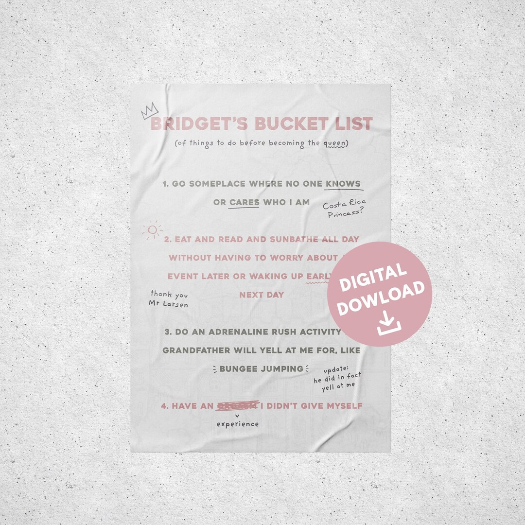 Buy Twisted Games: Rhys and Bridget Bucket List Poster Minimal Download Online in India - Etsy