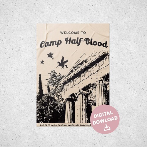 Welcome to Camp Half Blood Percy Jackson Poster Minimal - Etsy