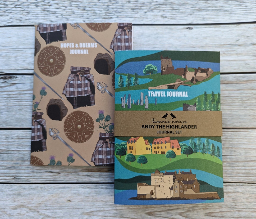 Scottish A6 Notebook Set, Andy the Highlander Journal Set, Travel ...