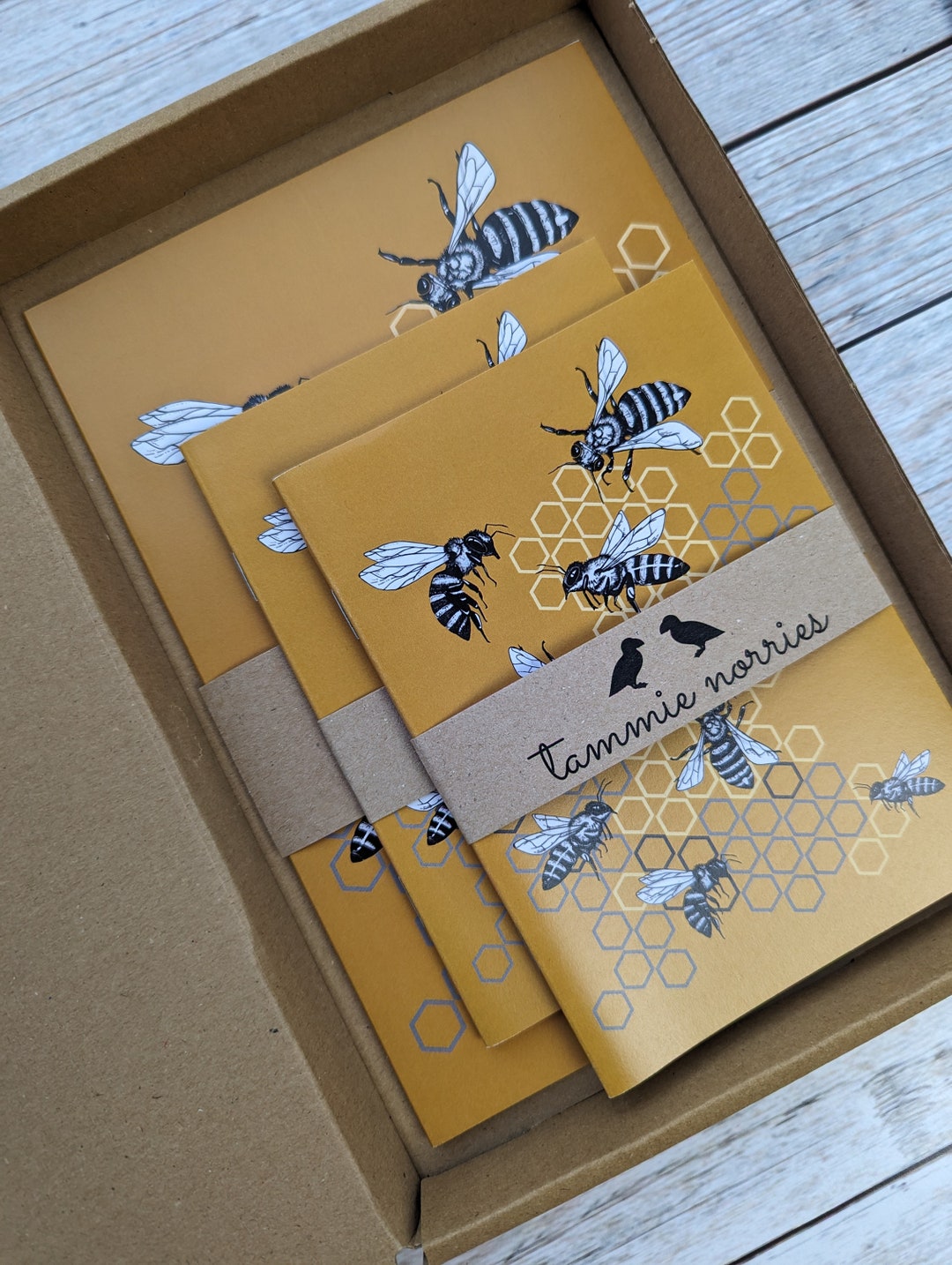 Bee Notebook Set, Recycled Bee Notebooks, A5 & A6 Notebook Set ...