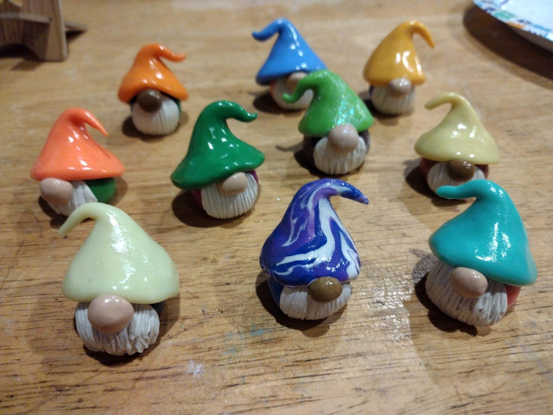 Handmade Mini Gnomes and Creatures, Polymer Clay Figures, Great Gift ...