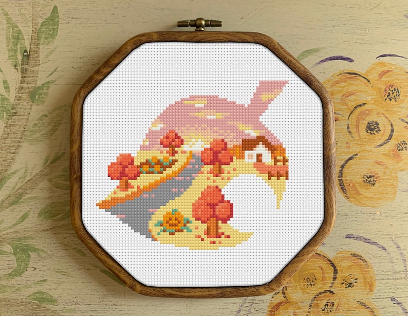 Animal Crossing Fall Leaf Cross Stitch Pattern PDF Download - Etsy
