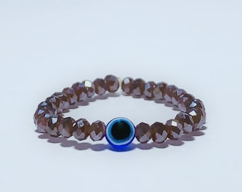 Evil Eye Ring Protection Ring Stacking Rings Stretchy | Etsy