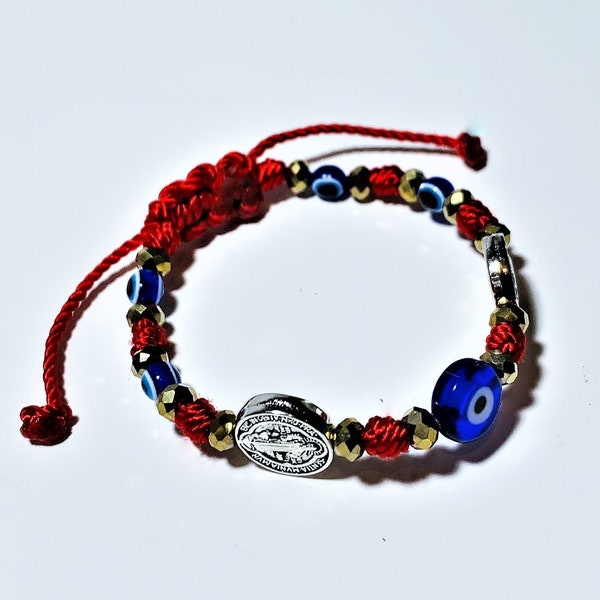 Red Beaded St Benedict Bracelet - Etsy